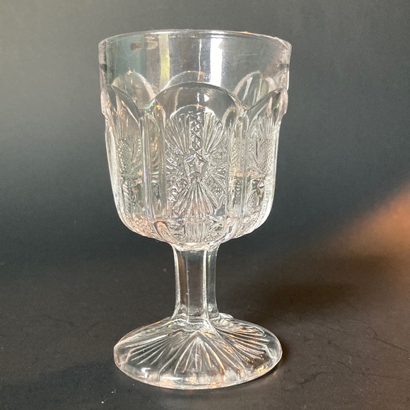 Dining | Vintage Panelled Thistle Early American Pattern Glass Clear Glass Goblet | Poshmark
